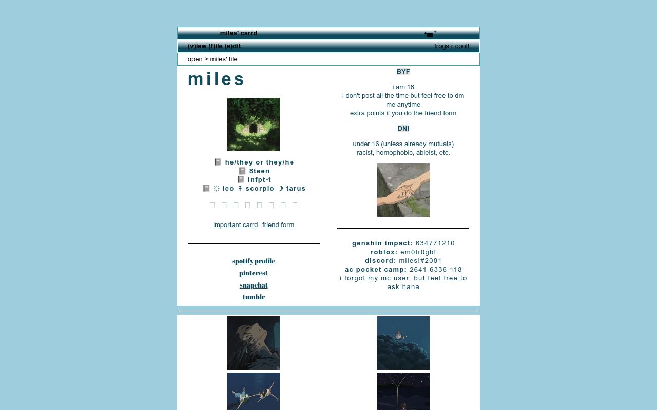 miles' profile